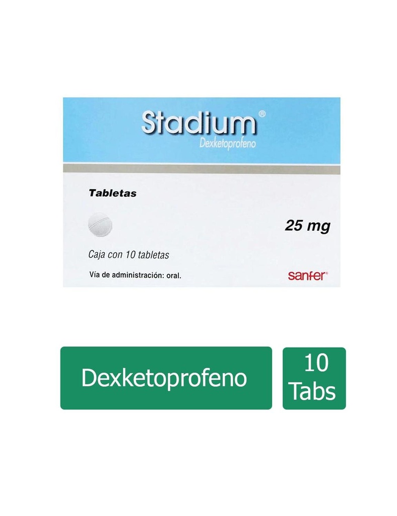 Stadium 25 Mg 10 Tabletas | Club Presalud